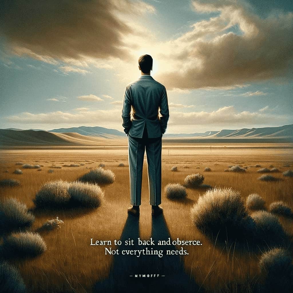 Learn To Sit Back And Observe. Not Everything Needs - Tymoff ...